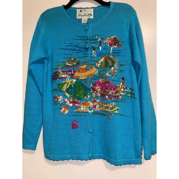 Quacker Factory | Sweaters | Xs Vintage Quacker Factory Sequin Beach ...